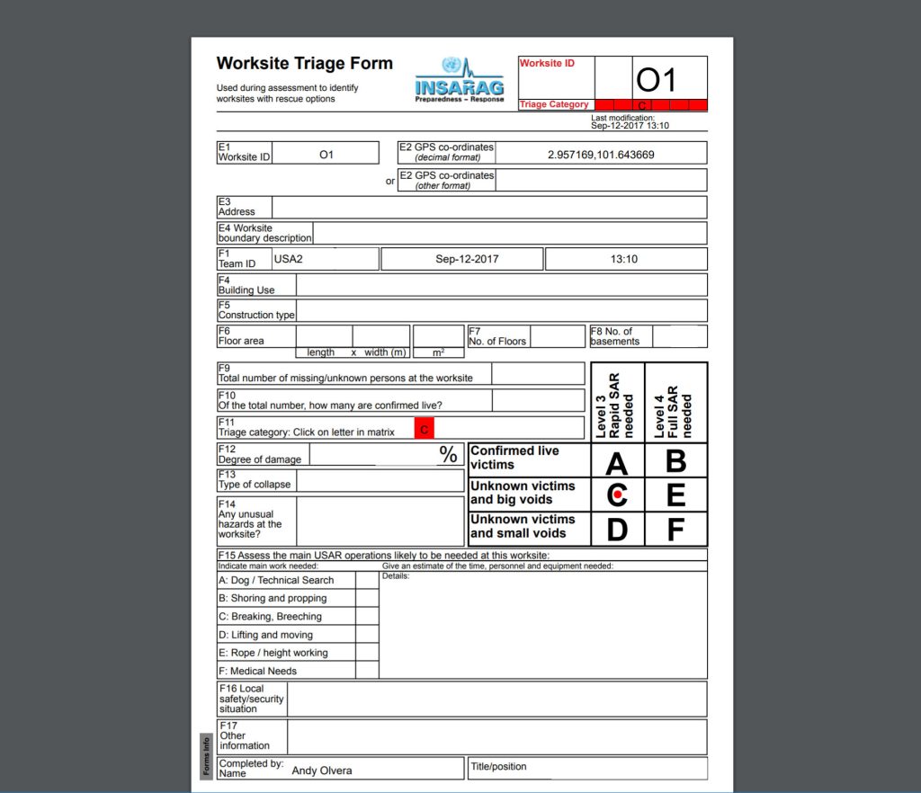 Worksite Triage forms (Commander website) - Disaster Surveyor Systems, Inc.